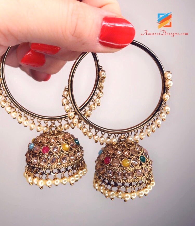 Bali Earrings - Chand Bali, Bali Hoop, Round Bali, Indian Bali – Amazel ...