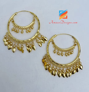 Golden Chandbali Pippal Patti Double Vali – Amazel Designs