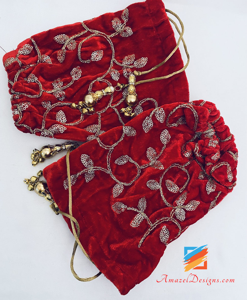 Red Velvet Golden Latkan Churra Covers – Amazel Designs