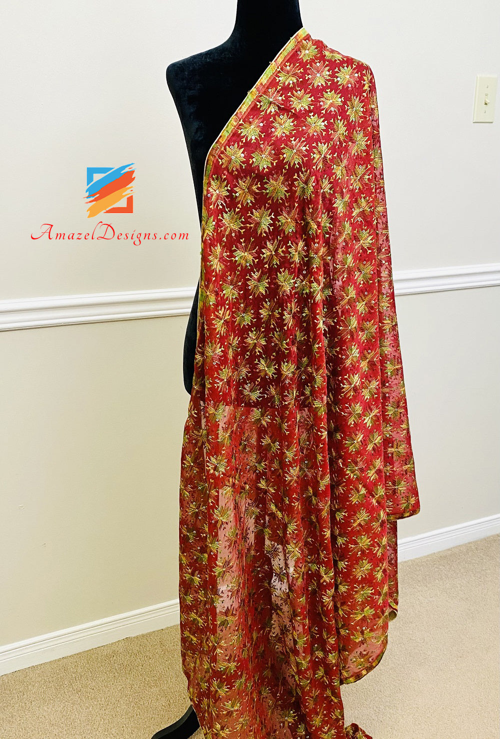 Maroon Sippi Sitara Fulkari – Amazel Designs