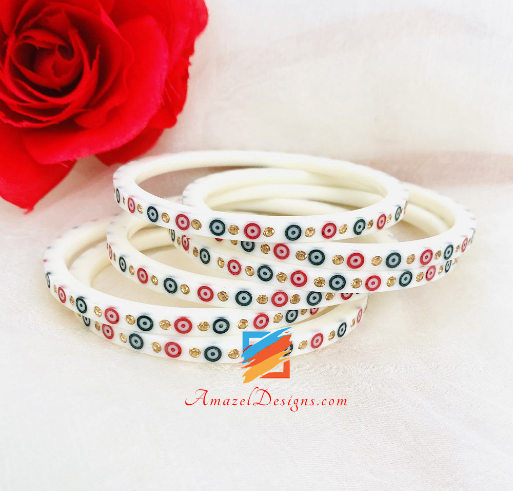 Traditional Stone Bindi Bangles – Amazel Designs